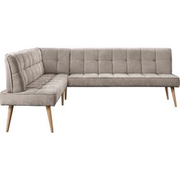 exxpo - sofa fashion Eckbank &raquo;Latte&laquo; moderne Sitz- und R&uuml;ckensteppung, bequem und elegant, hoher Holzfu&szlig; 100% PES