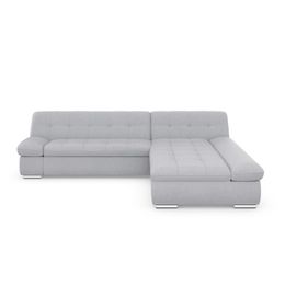 DOMO collection Ecksofa &raquo;Mona L-Form&laquo; wahlweise mit Bettfunktion silber Struktur fein 100% Polyester;Chenilleoptik 100% Polyester;SOFTLUX/Struktur 