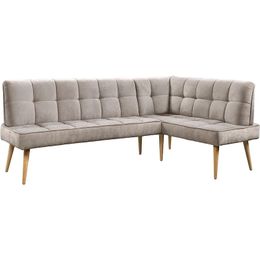 exxpo - sofa fashion Eckbank &raquo;Latte&laquo; moderne Sitz- und R&uuml;ckensteppung, bequem und elegant, hoher Holzfu&szlig; 100% PES
