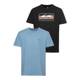 Quiksilver Herren T-Shirt Packung, 2er-Pack, 2 Stk. blau 3XL