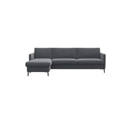 FLEXLUX Ecksofa &raquo;Fiore, L-Form&laquo; schmale Armlehnen, Kaltschaum, F&uuml;&szlig;e Alu+schwarz grau 100% Polyester