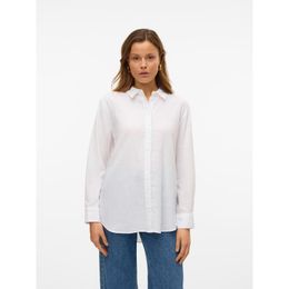 V&eacute;ro Moda Vero Moda Damen Hemdbluse &raquo;VMLINN LINEN LS SHIRT WVN NOOS&laquo; hochwertige Qaulit&auml;t mit Leinen wei&szlig; XS (34)