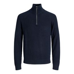 Jack & Jones PlusSize Jack & Jones Plussize Herren Jack & Jones PlusSize Troyer &raquo;JJPANNEL KNIT HALF ZIP AW25 PLS&laquo; blau 5XL