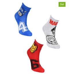 Avengers 3er-Set: Socken "Avengers Classic" in Blau/ Hellgrau/ Rot - 28% | Gr&ouml;&szlig;e 27-30 | Babysocken-strumpfhosen