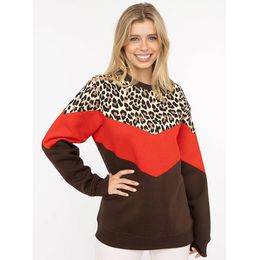 Zwillingsherz Sweatshirt "Konny" in Braun/ Orange - 48% | Gr&ouml;&szlig;e L/XL | Damen-sweatshirts-jacken