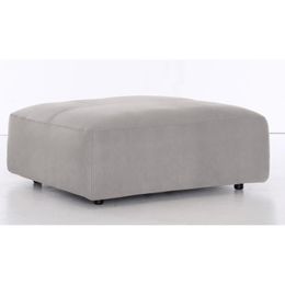 Musterring Hocker &raquo;LUCIA&laquo; silber Flachgewebe VALMONT (60% Baumwolle/40% Leinen);Leder PURO, pigmentiertes Leder;Microfaser CRONA (100% Polyester);Flachgewebe 