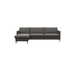 FLEXLUX Ecksofa &raquo;Fiore, L-Form&laquo; schmale Armlehnen, Kaltschaum, F&uuml;&szlig;e Alu+schwarz grau 100% Echteder