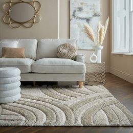 FLAIR RUGS Hochflor-Teppich &raquo;Velvet Shaggy&laquo; rechteckig 25 mm H&ouml;he Shaggy Teppich beige Kunstfaser