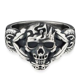 CAI Ca&iuml; Herren CA&Iuml; Fingerring &raquo;925/- Sterling Silber matt oxidiert Totenkopf&laquo; silber