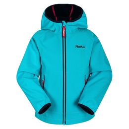 Peek U Softshelljacke "Savana" in T&uuml;rkis - 55% | Gr&ouml;&szlig;e 92 | Kinder-outdoor-jacken