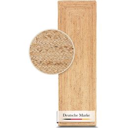 CarpetFine Teppich &raquo;Nele Juteteppich Naturfaser&laquo; rechteckig 6 mm H&ouml;he geflochtener Wendeteppich aus 100% Jute, quadratisch und als L&auml;ufer beige Jute