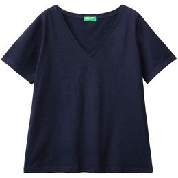 United Colors Of Benetton Damen United Colors Of Benetton T-Shirt aus Flammgarnjersey blau S (36)