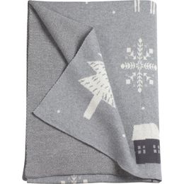 Tom Tailor HOME Wohndecke &raquo;Scandinavian&laquo; mit scandinavischem Wintermotiven, Kuscheldecke grau Baumwolle