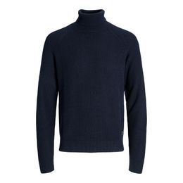Jack & Jones PlusSize Jack & Jones Plussize Herren Jack & Jones PlusSize Rollkragenpullover &raquo;JJPANNEL KNIT ROLL NECK AW25 PLS&laquo; blau 5XL
