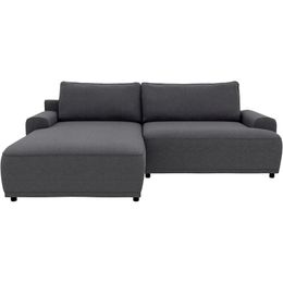 Trendmanufaktur Ecksofa &raquo;Fordon, Schlafsofa mit Bettkasten, Couch in L-Form, Breite 250 cm&laquo; in Struktur fein LEO, haustierfreundlich, anthrazit, 