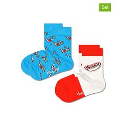 Happy Socks 2er-Set: Socken "Hotdog" in Hellblau/ Wei&szlig;/ Rot - 69% | Gr&ouml;&szlig;e 24-26 | Babysocken-strumpfhosen