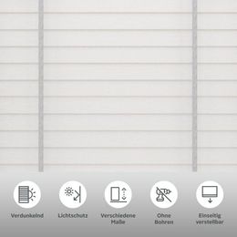 my home Jalousie &raquo;Kassandra&laquo; ohne Bohren freih&auml;ngend Bambus, Klemmtr&auml;ger mit Feststellschraube wei&szlig;