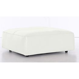 Musterring Hocker &raquo;LUCIA&laquo; grau Flachgewebe VALMONT (60% Baumwolle/40% Leinen);Leder PURO, pigmentiertes Leder;Microfaser CRONA (100% Polyester);Flachgewebe 