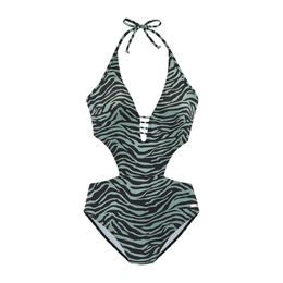 Venice Beach Damen Monokini &raquo;Riella&laquo; im Animal-Design schwarz 42, N-Gr
