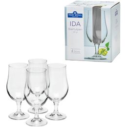 Van Well Bierglas &raquo;Ida&laquo; sp&uuml;lmaschinengeeignet, 37 cl, 4-teilig transparent Glas