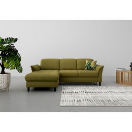 Sit & More sit&more Ecksofa &raquo;Maggiore L-Form&laquo; wahlweise mit Kopfteilverstellung, Bettfunktion und Bettkasten gr&uuml;n 98% Polyester, 2% Polyamid