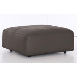 Musterring Hocker &raquo;LUCIA&laquo; braun Flachgewebe VALMONT (60% Baumwolle/40% Leinen);Leder PURO, pigmentiertes Leder;Microfaser CRONA (100% Polyester);Flachgewebe 