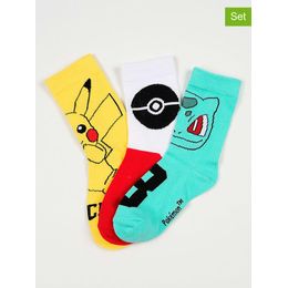 Pok&eacute;mon Pok&eacute;mon 3er-Set: Socken "Pokemon" in Bunt - 21% | Gr&ouml;&szlig;e 27-30 | Babysocken-strumpfhosen