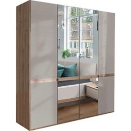 Wiemann Kleiderschrank &raquo;Barcelona&laquo; mit Spiegelfront und schmaler Bauchbinde wei&szlig; Floatglas, Holzwerkstoff