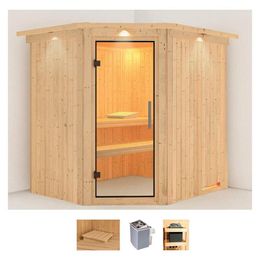 Karibu Sauna &raquo;Siirin&laquo; Set, Ofen 9 kW integr. Strg beige