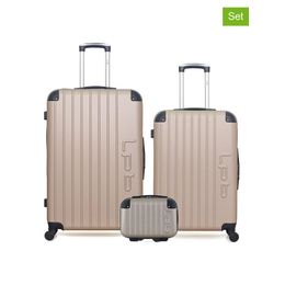 Les P'tites Bombes Les P ́tites Bombes 3tlg. Set: Hardcase-Trolleys und Beautycase "Hambourg" in Beige - 73% | Damen-koffer-reisegepaeck