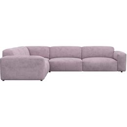 FLEXLUX Ecksofa &raquo;Lucera, super bequem durch hochwertigen Sitzaufbau mit Kaltschaum&laquo; modern & anschmiegsam, L-Form, Designsofa lila 85% Polyester/15%