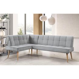 exxpo - sofa fashion Eckbank &raquo;Latte&laquo; moderne Sitz- und R&uuml;ckensteppung, bequem und elegant, hoher Holzfu&szlig; 94% PES, 6% NY