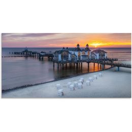Artland Wandbild &raquo;R&Uuml;GEN Seebr&uuml;cke in Sellin Sonnenaufgang&laquo; Bilder vom Sonnenuntergang & -aufgang 1 Stk. tlg. als Alubild, Leinwandbild in verschied. Gr&ouml;&szlig;en 