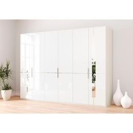 Musterring Kleiderschrank &raquo;Imola W&laquo; Einlegeb&ouml;den und Kleiderstangen, mit Glast&uuml;ren inklusive Zierspiegel wei&szlig; Floatglas, Holzwerkstoff