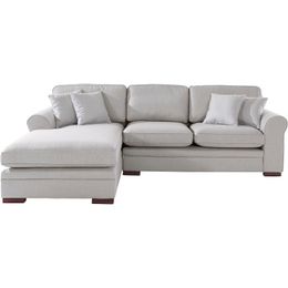 Home Affaire Ecksofa &raquo;Broughton L-Form&laquo; weicher Sitzkomfort, incl. 4 Zierkissen, Keder blau 100% Polyester