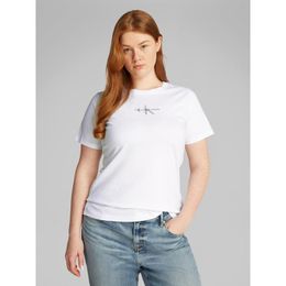 Calvin Klein Jeans Plus Damen T-Shirt &raquo;PLUS GRADIENT MONOLOGO SLIM TEE&laquo; in gro&szlig;en Gr&ouml;&szlig;en wei&szlig; XXXL(46)