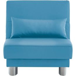 Home Affaire Schlafsofa &raquo;Gina&laquo; mit einem Handgriff vom Sofa zum Bett blau 100% PU