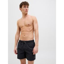 Jack & Jones Jack & Jones Herren Badeshorts &raquo;JPSTMAUI Badeshort mit elastischem Bund und normalem Schnitt&laquo; unifarben, modisch, slim fit, Polyester schwarz XS, N-Gr