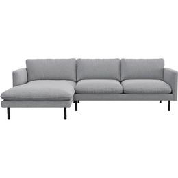 FLEXLUX Ecksofa &raquo;Bolzano, elegant und bequem, L-Form&laquo; Sitzaufbau mit Kaltschaum & Stahl-Wellen, loose Sitz -& R&uuml;ckenkissen grau 100% Polyester
