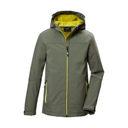 Killtec Jungen Softshelljacke &raquo;KOW 366 BYS SFTSHLL JCKT&laquo; Wasserabweisende Softshelljacke mit Fleece, Kapuze und Reflektoren gr&uuml;n 116
