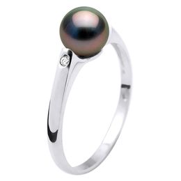 Pearline Silber-Ring mit Perle und Diamanten - 72% | Gr&ouml;&szlig;e 48 | Schmuck