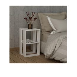 Scandinavia Concept Nachttisch "Lonie" in Wei&szlig; - (B)30 x (H)55 x (T)30 cm - 79% | Tische