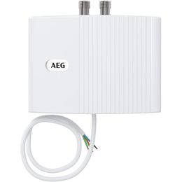 AEG Haustechnik Klein-Durchlauferhitzer &raquo;MTE 440 f. Handwaschbecken, 4,4 kW, o. Stecker&laquo; Festanschluss 230V, elektronisch, druckfest + drucklos wei&szlig;