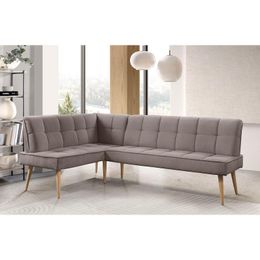 exxpo - sofa fashion Eckbank &raquo;Latte&laquo; moderne Sitz- und R&uuml;ckensteppung, bequem und elegant, hoher Holzfu&szlig; 94% PES, 6% NY