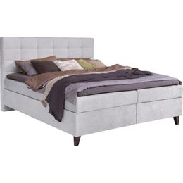 Alina Boxspringbett &raquo;Neomi&laquo; inklusive Matratze und Topper grau Chenille TBS (100% Polyester)