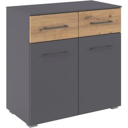 Rauch Kombikommode &raquo;Sideboard Kommode Schubladenkommode T&uuml;renkommode BOSTON-EXTRA&laquo; B/H/T: 80/81/42 cm, mit 2 ger&auml;umigen Schubladen, Einlegeboden 