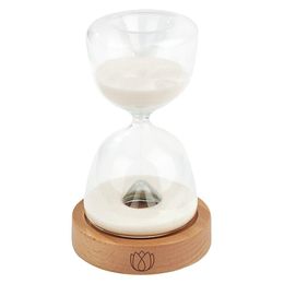 moses. LED-Sanduhr in Hellbraun/ Wei&szlig; - &Oslash; 9,6 cm - 27% | Tischleuchten