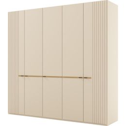 Musterring Kleiderschrank &raquo;Isabelle&laquo; Lamellen in Korpusfarbe, Griffe in schwarz, versch. Gr&ouml;&szlig;en und Farben beige Hartfaserplatte, Holzwerkstoff