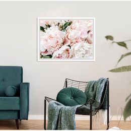 queence Bild &raquo;Lotta&laquo; Blumen Foto Kunst Pflanzen Pflanzenbilder gerahmt, Rosen rosa Acrylglas, Holz, Papier