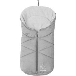Heitmann Felle Fu&szlig;sack &raquo;Eisb&auml;rchen - Kleiner Winterfu&szlig;sack Fleece&laquo; mit Fleecefutter, f&uuml;r Baby-Tragschalen, Kinderwagen u.v.m grau Fu&szlig;sack